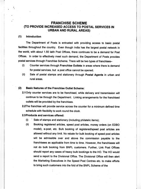 Post Office Franchise Application Form 1pdf