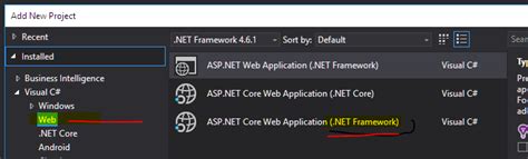 Vs2015 Aspnet Mvc Core New Project Template For Full Net Missing Stack Overflow