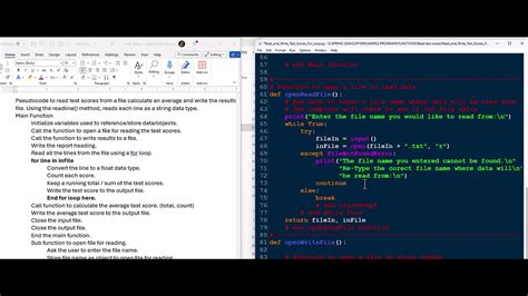 Readwritetestscoresforloopversionpseudocodeand Pythoncode Youtube