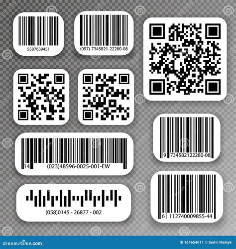 QR Codes And Barcode Labels Stock Vector Illustration Of Retail Number