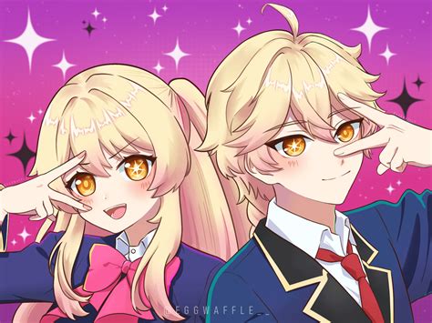 推しの子 X 原神 」 Aqua And Ruby Hoshino From Oshi No Ko But Instead They Are