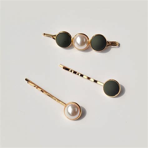 Badu Bg 3 бр компл Симулирани перлени фиби за коса Аксесоари Дамски шноли от смола Кръгла