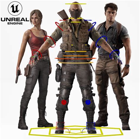 High Quality Ue5 Bundle Male And Female Explorers And Bad Guy Characters For Unreal Engine