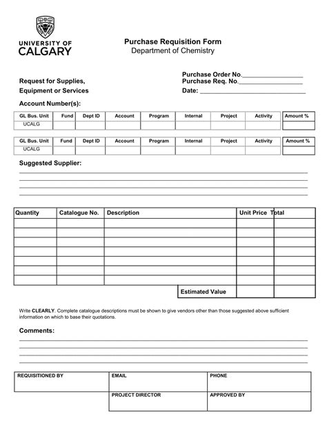 Free Printable Requisition Form Templates Pdf Excel Recruitment