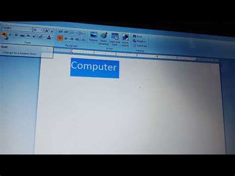 Computer Wordpad Type Center Bold Italic Underline YouTube