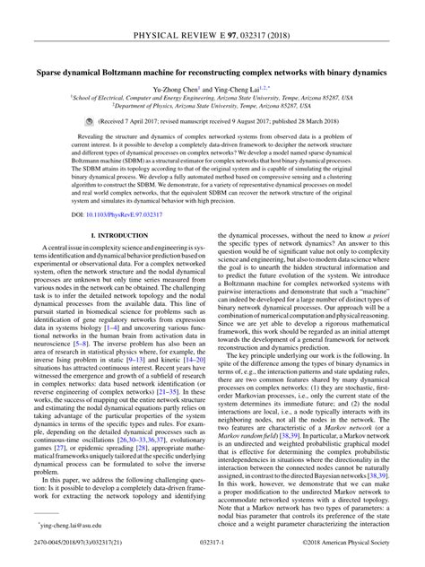 pdf sparse dynamical boltzmann machine for reconstructing complex networks with binary dynamics
