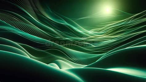 Abstract Dark Green Background With Smoothly Moving Transformation
