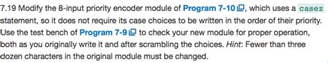 Solved 719 Modify The 8 Input Priority Encoder Module Of