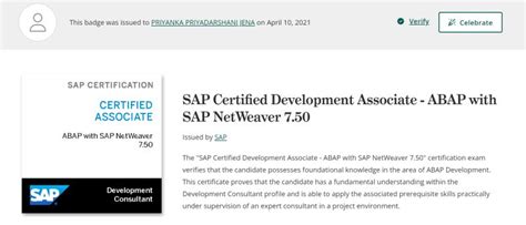 Priyanka Priyadarshani Jena On Linkedin It Was A Great Learning Of Sap Development Abap This