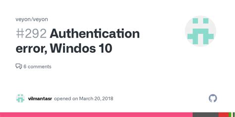 Authentication Error Windos 10 · Issue 292 · Veyonveyon · Github