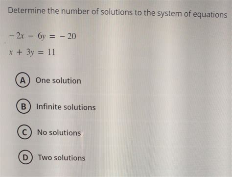 Solved Determine The Number Of Solutions To The System Of Chegg Com