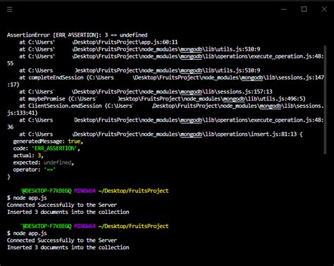 GitHub Asciiterminal Node Js MongoDB FruitProject