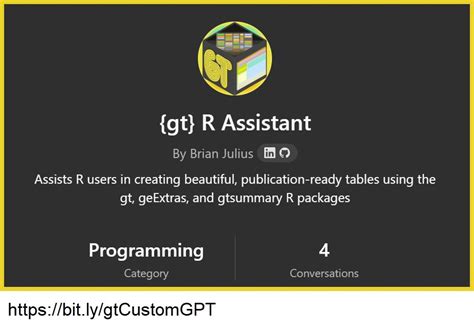 brian julius on linkedin gpt ai gt grammaroftables gtsummary