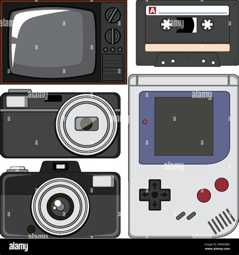 Set Of Retro Object Illustration Stock Vector Image And Art Alamy