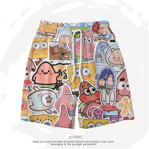 Shorts Unissex Patrick Star Bob Esponja Verão Praia Bonitos Desenhos