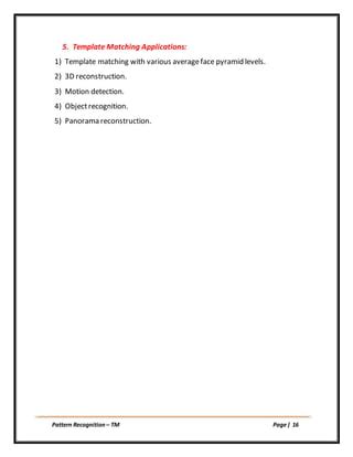 Template Matching Pattern Recognition DOCX