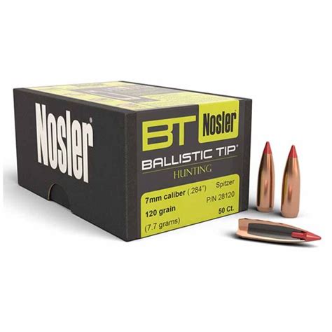 Nosler 7mm 280 Caliber 120GR Ballistic Tip Hunting Projectiles