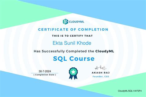Completed Sql Course With Knowledge And Skills Ekta Khode Posted On The Topic Linkedin