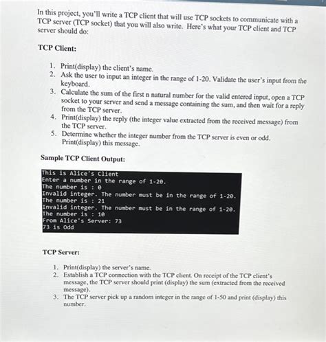 Solved In This Project Youll Write A Tcp Client That Will