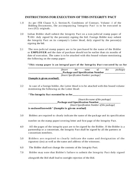 Integrity Pact Sample Clauses Law Insider Doc Template Pdffiller