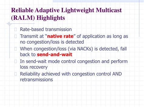 Ppt Reliable Adaptive Lightweight Multicast Protocol Powerpoint