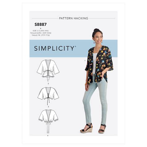 Pattern S8887 Misses Design Hacking Kimono Simplicity Sewing Pattern 8887