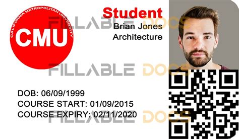 Create CMU University Student ID Cards With Fillable PSD Templates