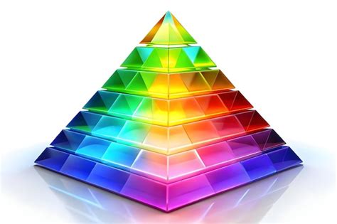 3d Glowing Abstract Pyramid Representing Organizational Hierarchy Concept As An Overhead Shot Of