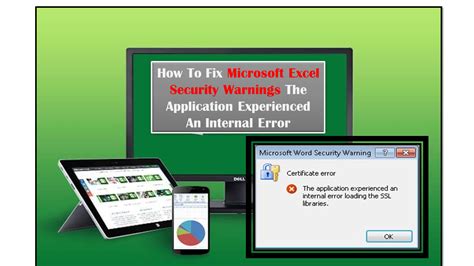 Fix The Application Experienced An Internal Error Ssl Excel Error