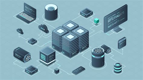 Isometric Computer Technology Animation Computation Of Big Data Center