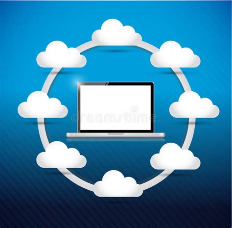 Laptop Computer Cloud Computing Network Stock Illustration Illustration Of Colorful
