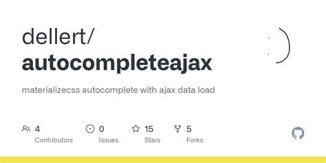 Github Dellertautocompleteajax Materializecss Autocomplete With Ajax Data Load