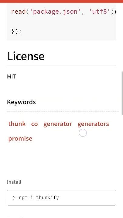 Thunkify Npm Package Npm Node Package Youtube Json Resolve Javascript Shorts Youtube