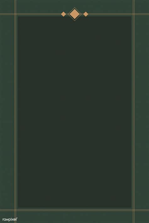 A Green And Gold Frame With An Ornate Design On The Front Along With A Black Background