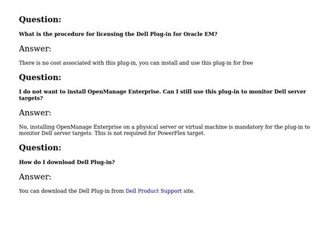 Frequently Asked Questions Faqs User Guide—dell Plug In For Oracle Enterprise Manager Dell