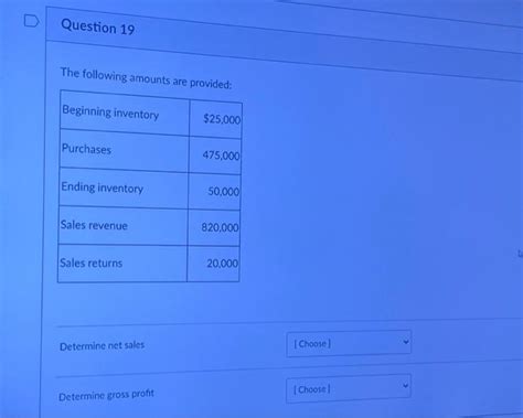 Solved Question 19 The Following Amounts Are Provided