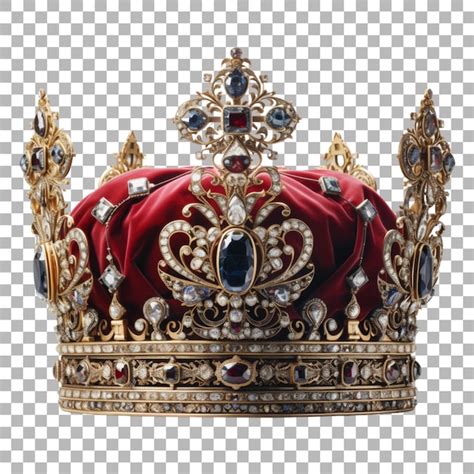 투명 한 배경 에 있는 금색 왕관 프리미엄 Psd 파일