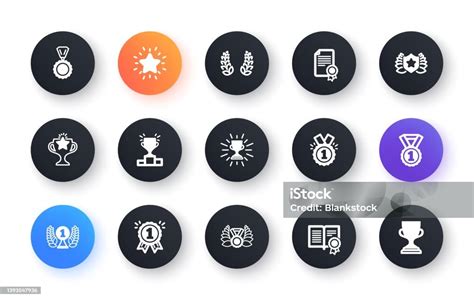 수상 아이콘입니다 우승 메달 승리 컵 및 트로피 보상 클래식 아이콘 세트입니다 벡터 0명에 대한 스톡 벡터 아트 및 기타 이미지 0명 Championship 고급