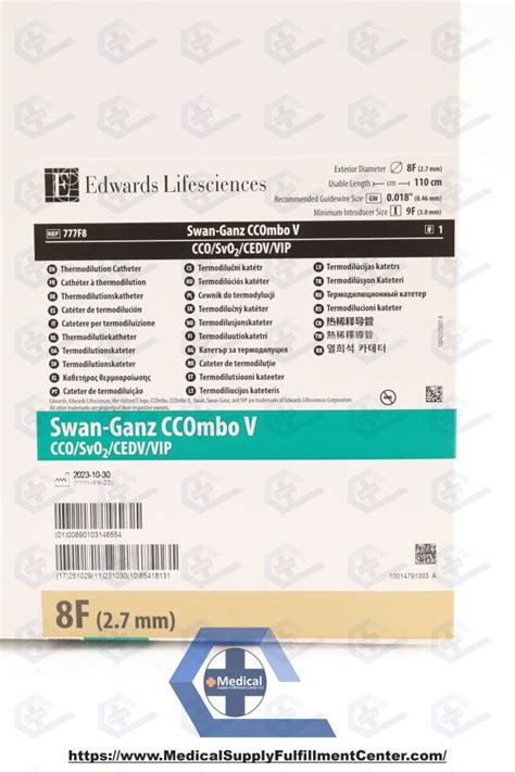 Nuevo Edward Life Science 777f8 Eaches Swan Ganz Pulmonary Artery Catheter Combo