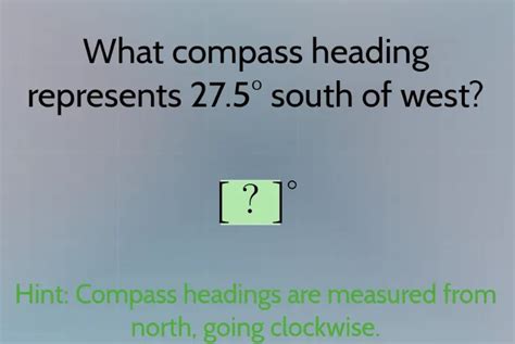 What Compass Heading Represents 275 South Of Studyx