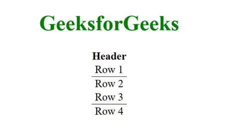 How To Add Border Bottom To Table Row In Css Geeksforgeeks