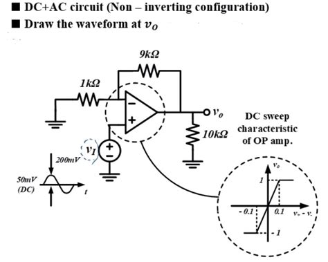 Solved Dc Ac Circuit Non ﻿inverting Configurationdraw
