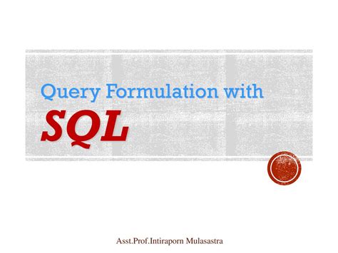 Query Formulation With Sql Ppt Download