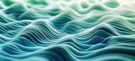 Abstract Wave Patterns In Soothing Blue Tones With Smooth Curves And Gradients Stock Image