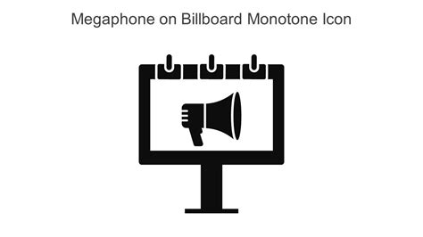 Megaphone On Billboard Monotone Icon In Powerpoint Pptx Png And Editable Eps Format Ppt Example