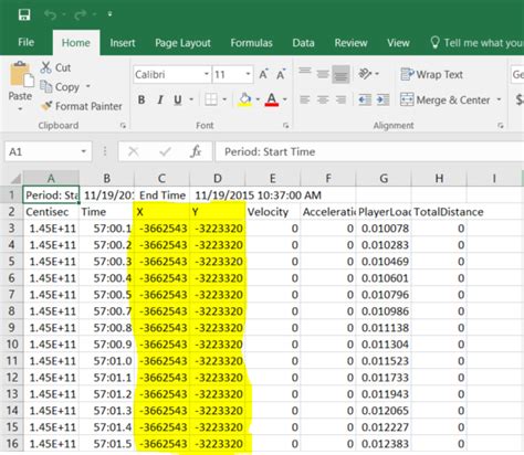 how to export clearsky x y positional data catapult support