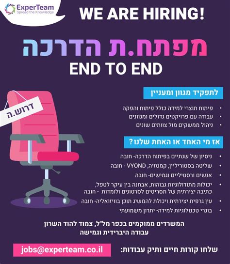 Experteam Ltd On Linkedin דרושים פיתוחהדרכה מפתחתלמידה