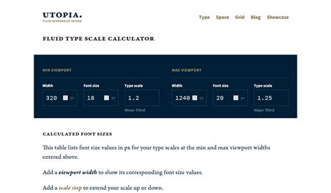 Fluid Type Scale Calculator Webdesign Agentur Oldenburg Bremen