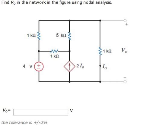 solved find v0 in the network in the figure using