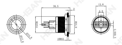 12v Push Button Switch 22MM Ring Led Spdt Contact White Light Lamp HBAN Wholesale Push Button